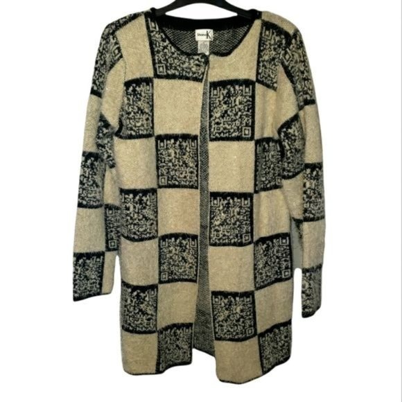 Shana K | Sweaters | Shana K Qr Print Heavy Knit Cardigan Size Small ...